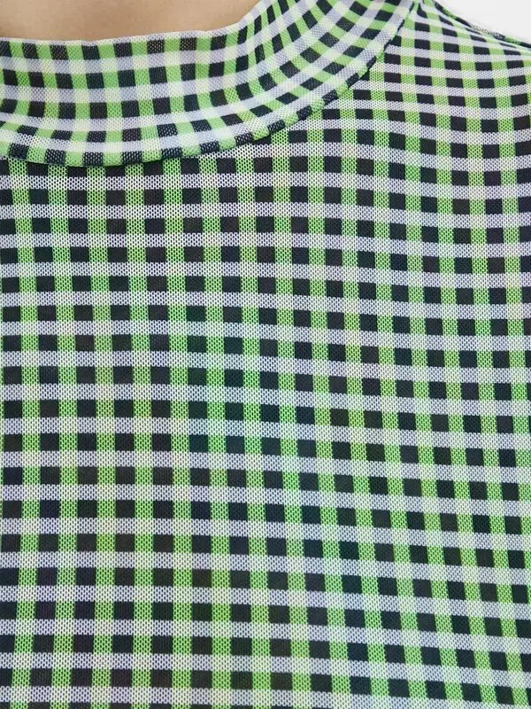 RÉSUMÉ Gingham Print Mesh T-shirt