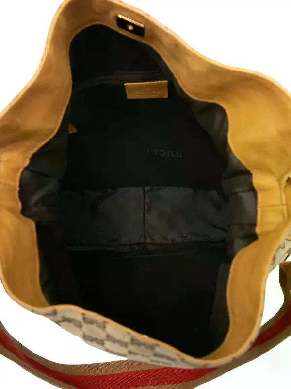 Gucci 2000-2015 Gg Canvas Bamboo Web Satchel