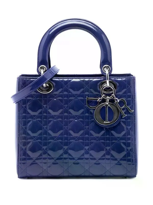 Dior 2015 Medium Patent Cannage Lady Satchel