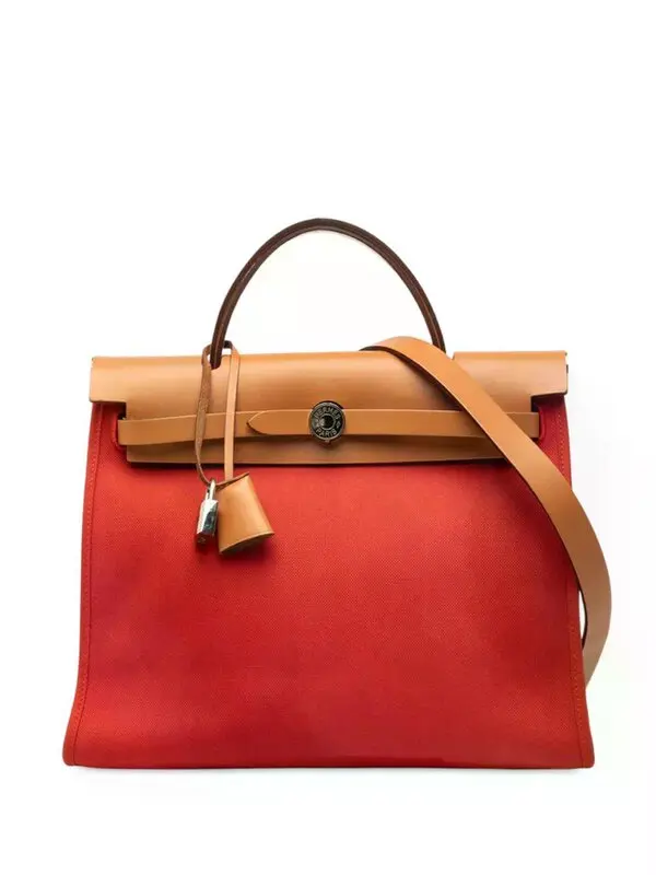 Hermès 2017 Toile Herbag Zip 31 Satchel - Orange