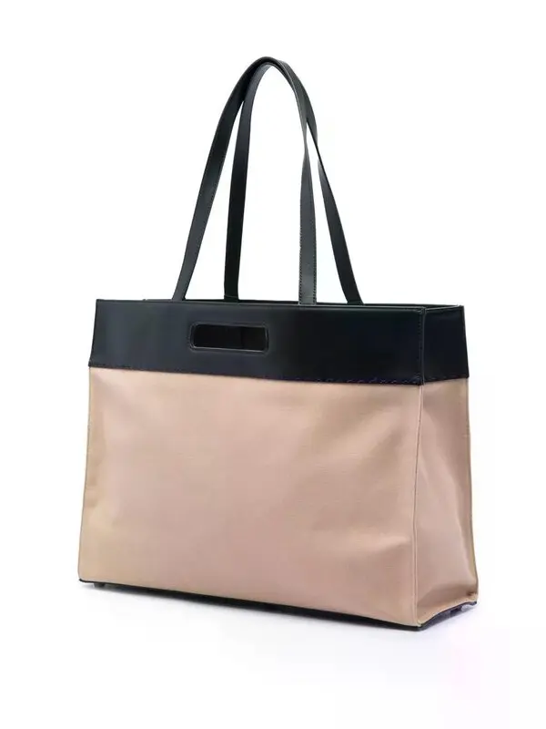 Fendi Canvas Logo Cut Out Handle Shopper Tote