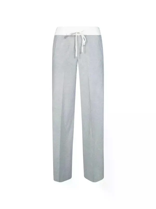 Elisabetta Franchi Knit Trousers With Logo - Grey