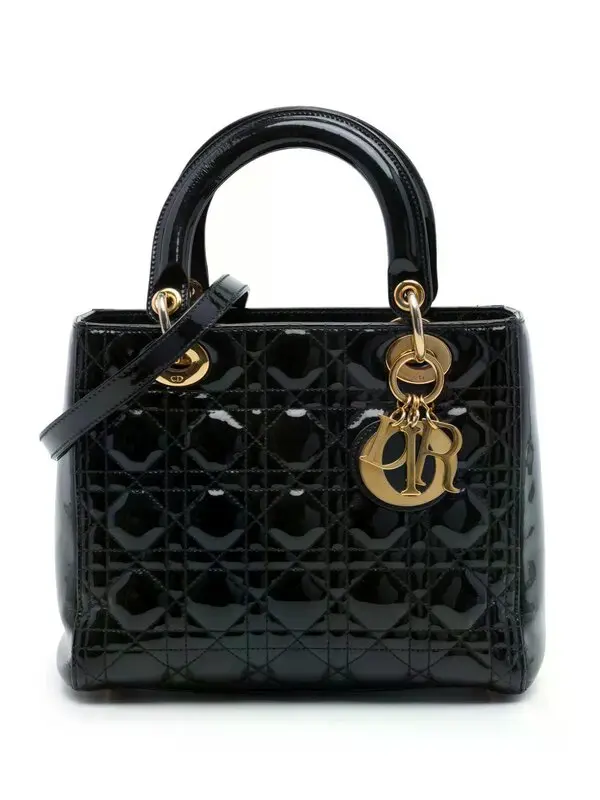 Dior Patent Cannage Lady Satchel - Black