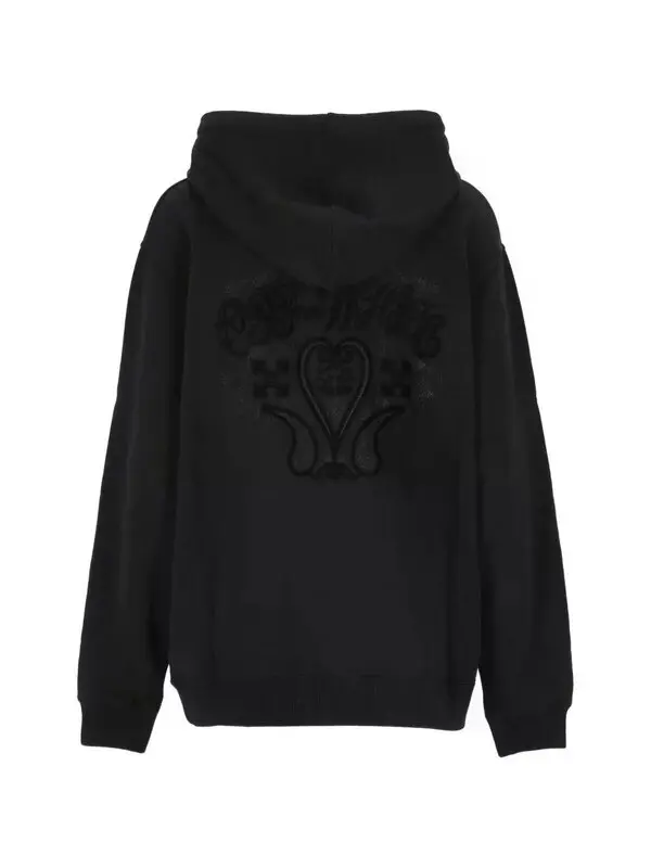 Off-White Embroidered-logo Drawstring Hoodie - Black