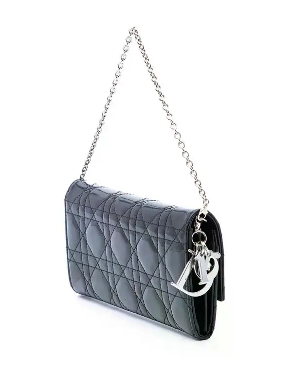 Dior 2012 Patent Cannage Lady Wallet On Chain Handbag