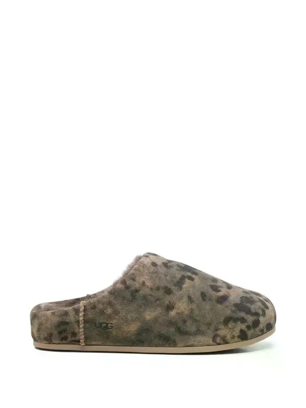 UGG Elea Leopard-print Shearling Slippers - Green