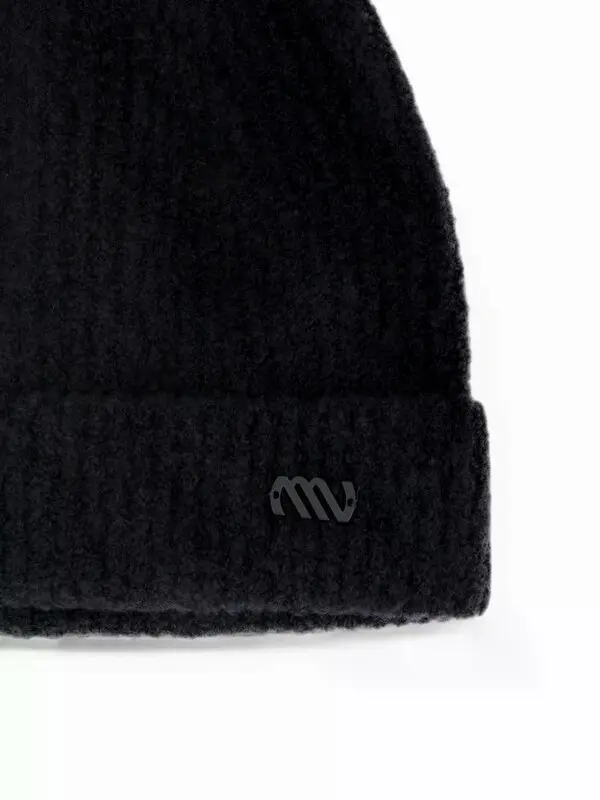 MASSIMO OSTI STUDIO Bouclé Beanie With Logo Plaque