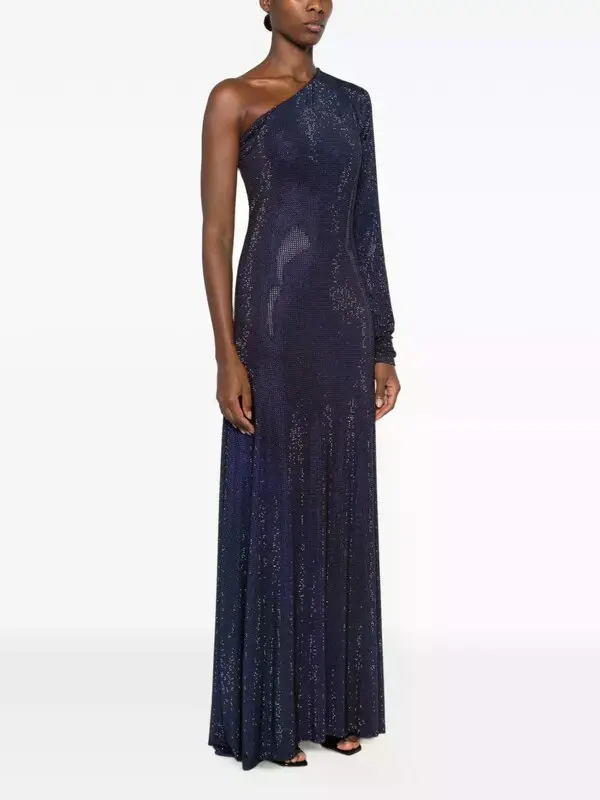 DUNESI Gabriella Crystal-embellished One-shoulder Maxi Dress