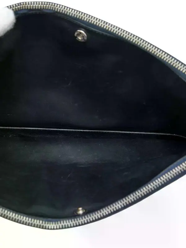 Loewe 2018 Embossed Anagram Calfskin Repeat Double Flat Pouch Clutch Bag