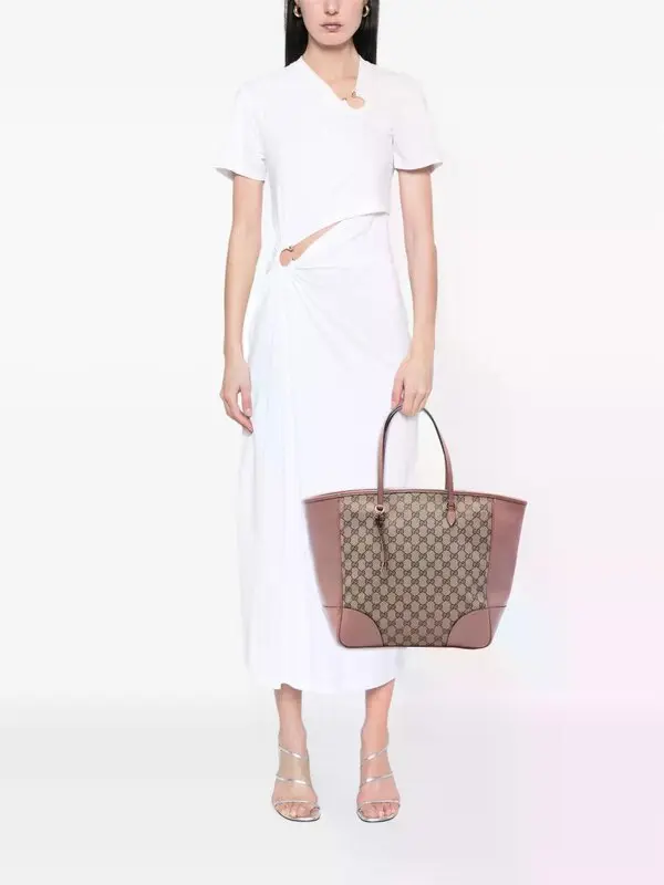 Gucci 2016-2026 Gg Canvas And Leather Bree Tote Bag - Neutrals