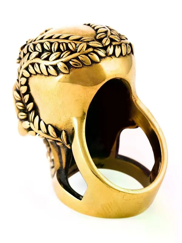 Alexander McQueen Floral Skull Cocktail Ring