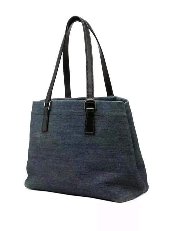 Prada 2000-2026 Logo Denim Tote Bag