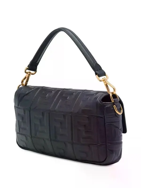 Fendi 2010-2026 Zucca Embossed Leather Baguette Satchel