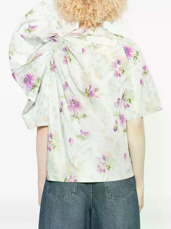 Loewe Floral-print Draped Blouse