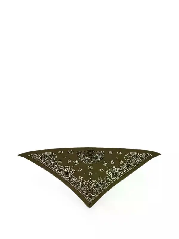 FERRAGAMO Arabesque-print Triangle Scarf - Green