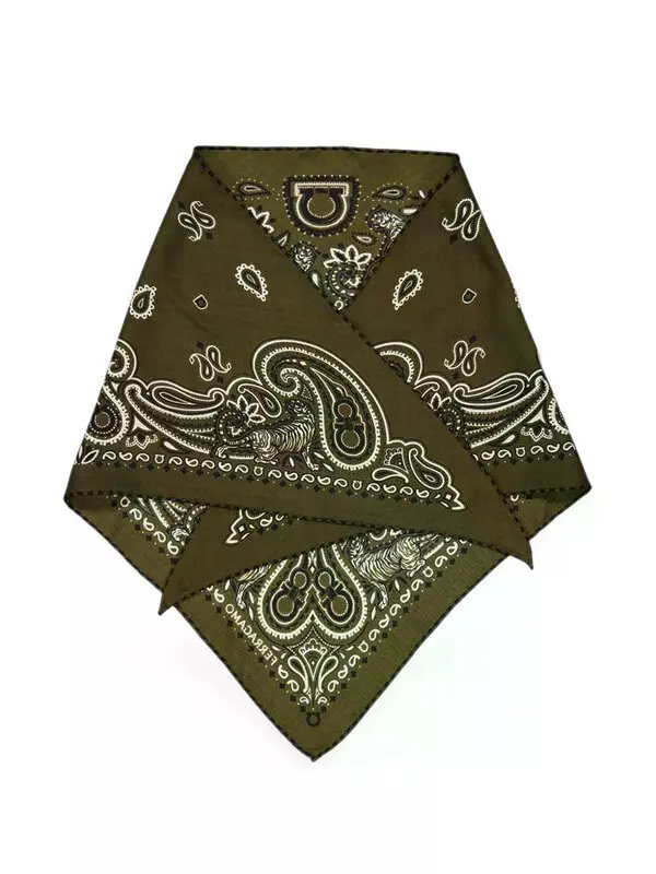 FERRAGAMO Arabesque-print Triangle Scarf