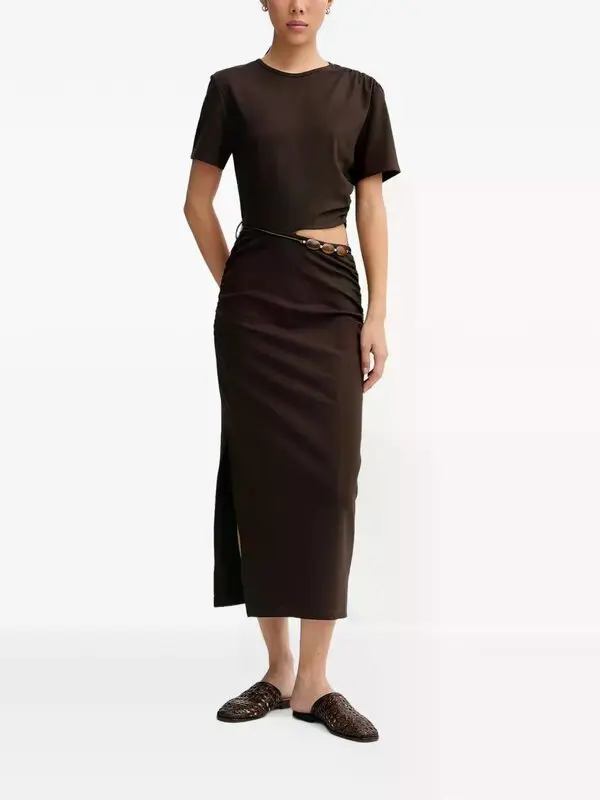 SESSUN Vertigo Cut-out Ruched Midi Dress