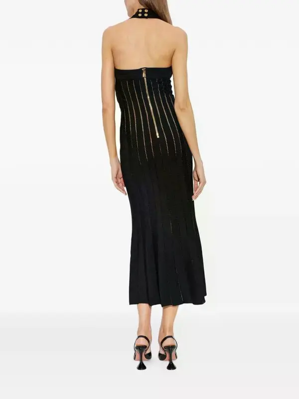Balmain Backless Halterneck Midi Dress