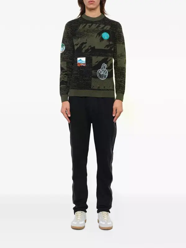 Kenzo Intarsia Knit Crew Neck Sweater