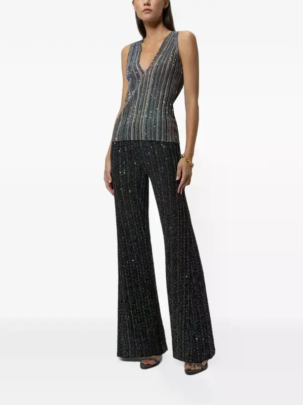 Missoni Sleeveless V-neck Sequin Embellished Top