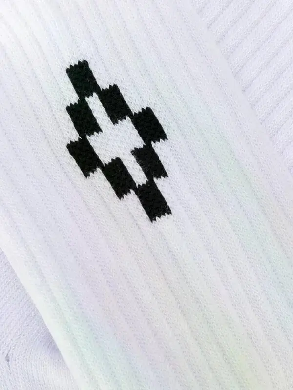 COUNTY OF MILAN Graphic Detail Crew Socks - White