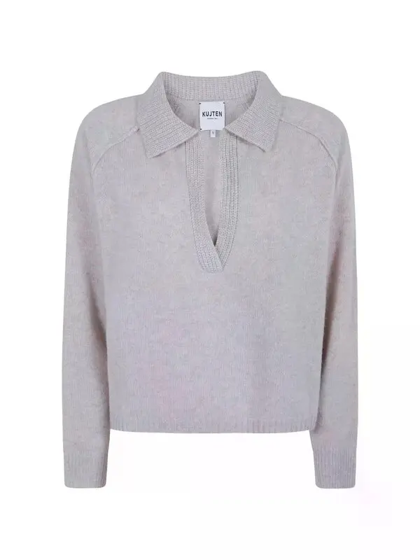 KUJTEN Cashmere Polo-neck Sweater - Neutrals