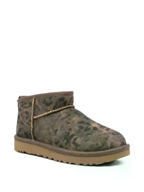 UGG Classic Ultra Mini Leopard Print Ankle Boots