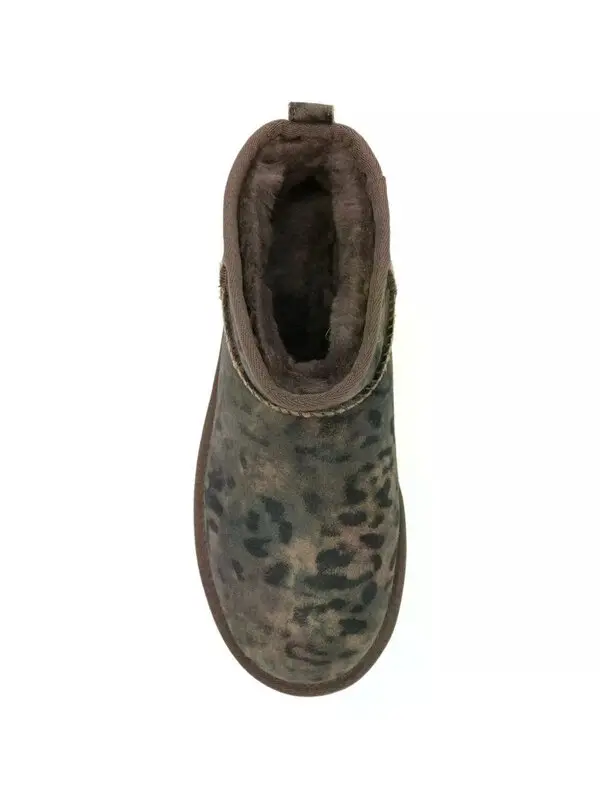 UGG Classic Ultra Mini Leopard Print Ankle Boots - Brown