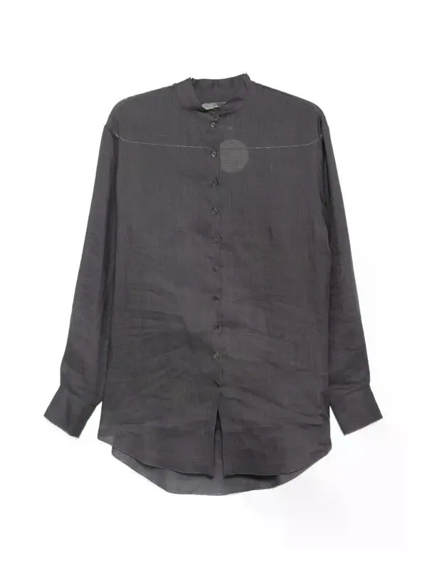 CORTANA Raoul Mandarin-collar Button-up Shirt - Grey