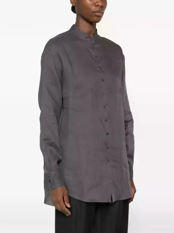 CORTANA Mandarin Collar Button-up Shirt
