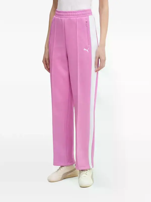 PUMA Logo-embroidered Side-stripe Track Pants - Pink