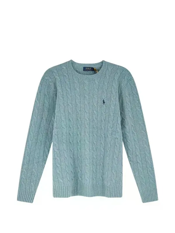 Polo Ralph Lauren Cable-knit Embroidered-logo Sweater - Blue