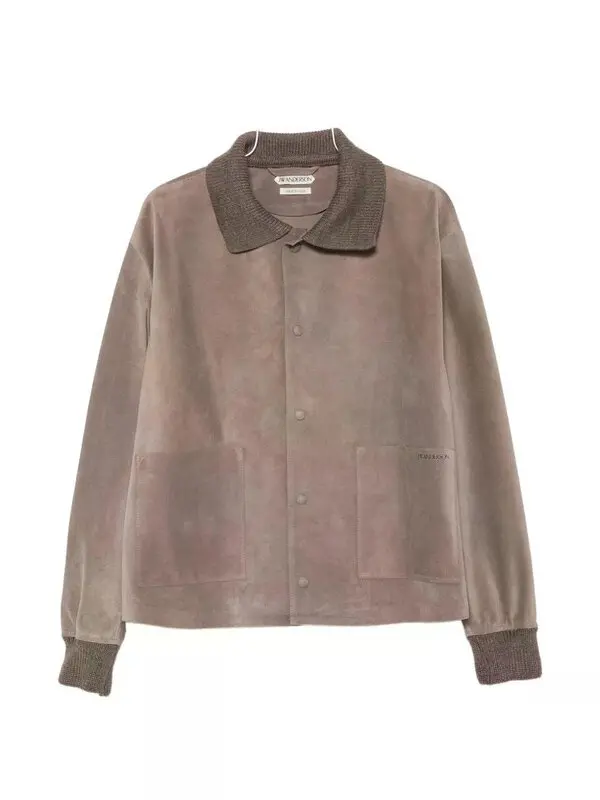 JW Anderson Logo-detail Leather Jacket - Grey