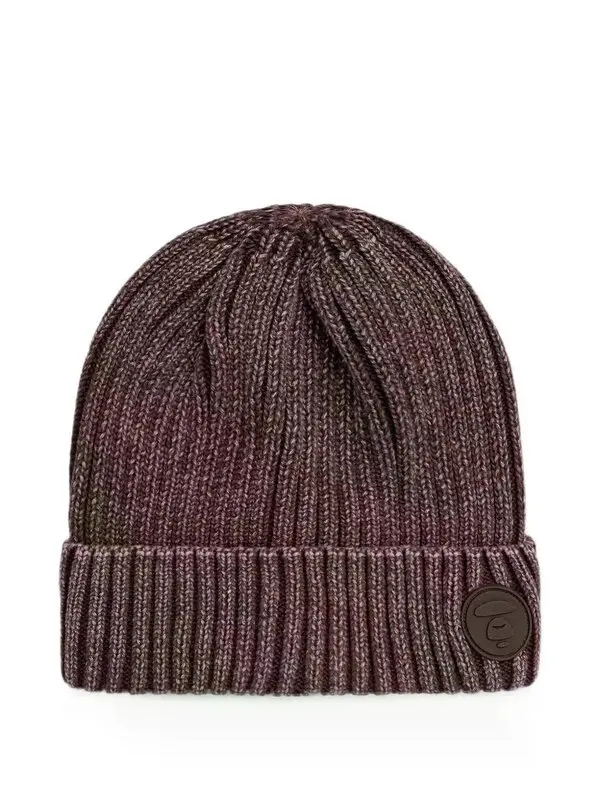 AAPE BY *A BATHING APE Ribbed-knit Beanie Hat - Brown