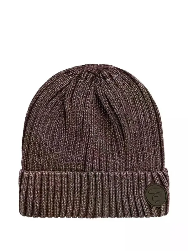 AAPE BY *A BATHING APE Ribbed-knit Beanie Hat - Brown