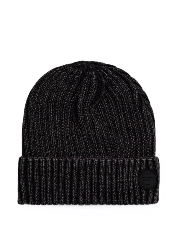 AAPE BY *A BATHING APE Ribbed-knit Beanie With Logo Patch - Black