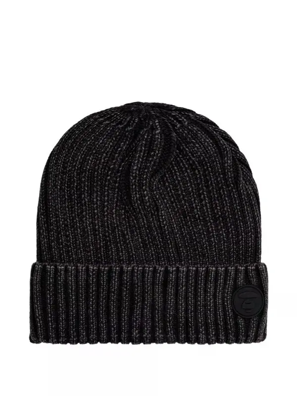 AAPE BY *A BATHING APE Ribbed-knit Beanie With Logo Patch - Black