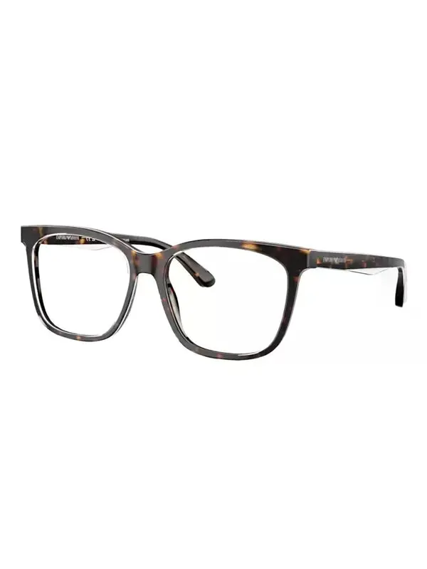 Emporio Armani Tortoiseshell-effect Rectangle-frame Glasses