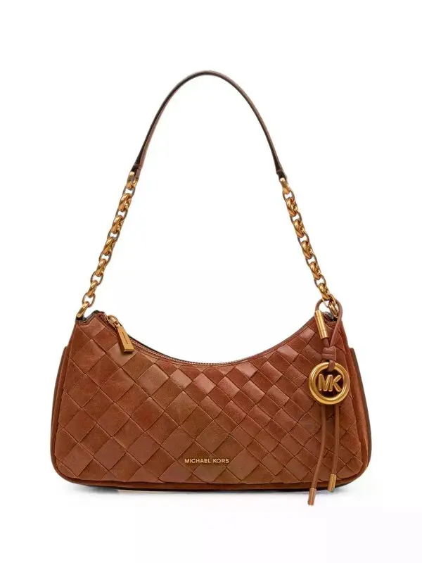 Michael Kors Nolita Hand-woven Leather Chain Clutch - Brown