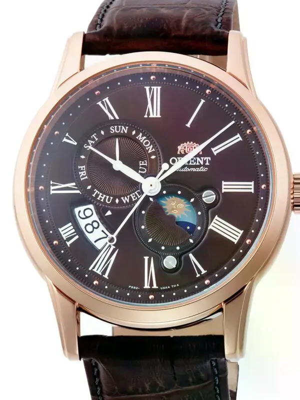 ORIENT Automatic .5mm Watch With Day And Night Complication - Brown