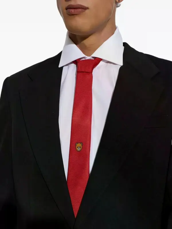 Moschino Embroidered Tie - Red