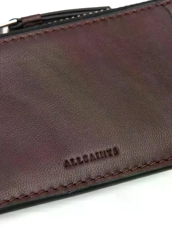 ALLSAINTS Remy Logo-debossed Carabiner-clip Wallet - Red
