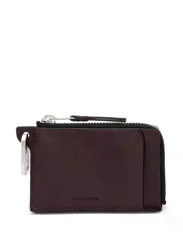 ALLSAINTS Remy Logo-debossed Carabiner-clip Wallet - Red