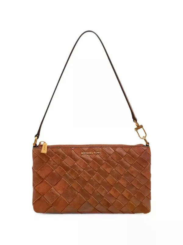 Michael Kors Jet Set Woven Leather Clutch Bag - Brown