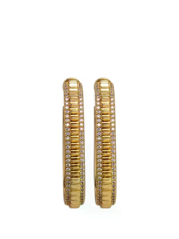 Michael Kors Crystal-embellished Ribbed Hoop Earrings