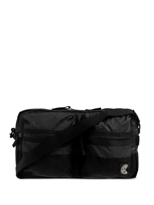 Stone Island Double-coated Cotton Ripstop Crossbody Bag - Black