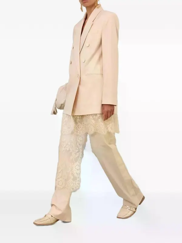 Zimmermann Lace-trim Double-breasted Blazer