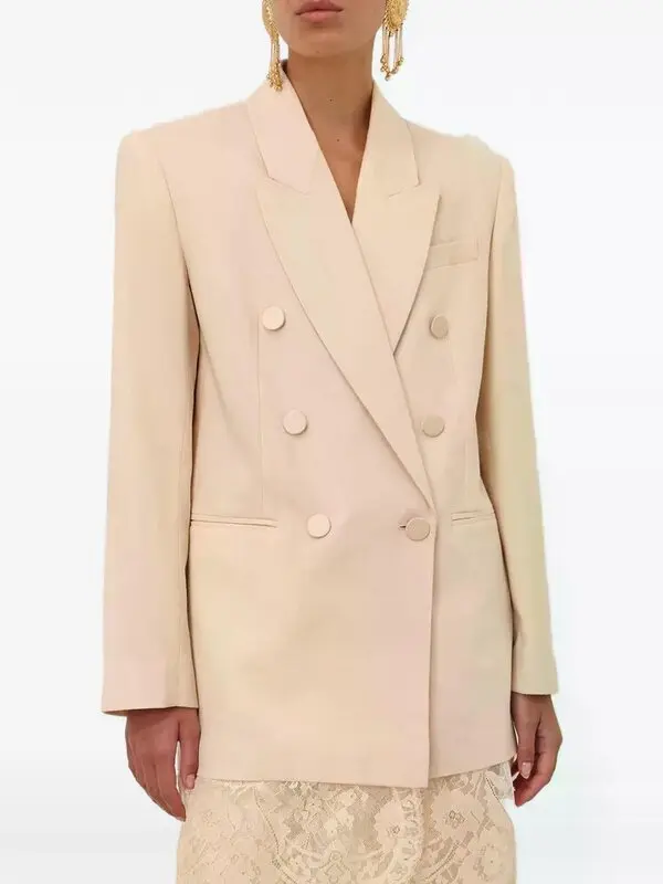 Zimmermann Lace-trim Double-breasted Blazer