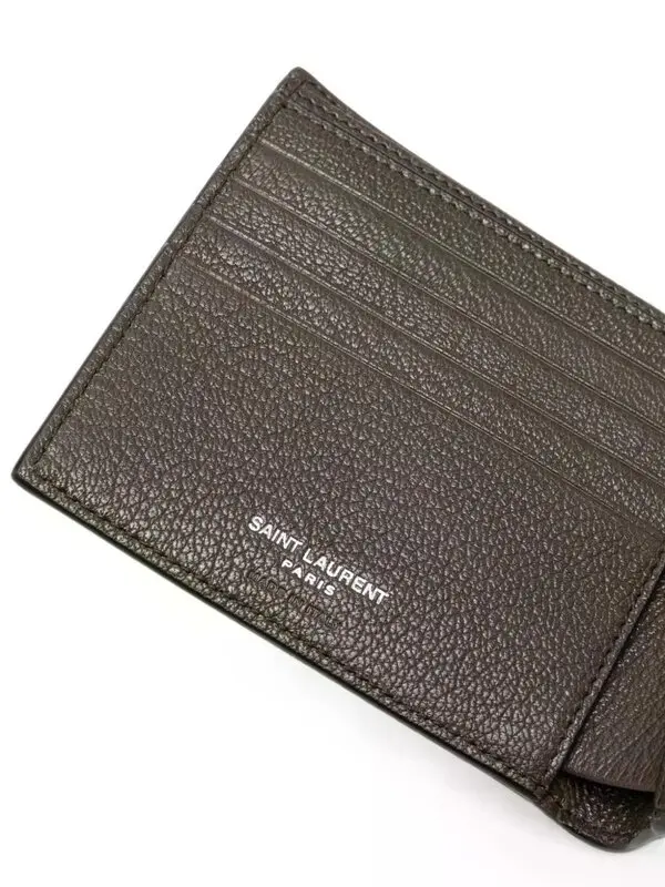 Saint Laurent Grain-de-poudre Bi-fold Wallet - Brown
