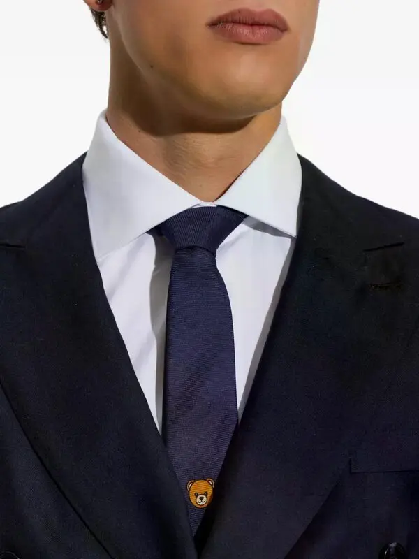 Moschino Teddy Bear Silk Neck Tie - Blue